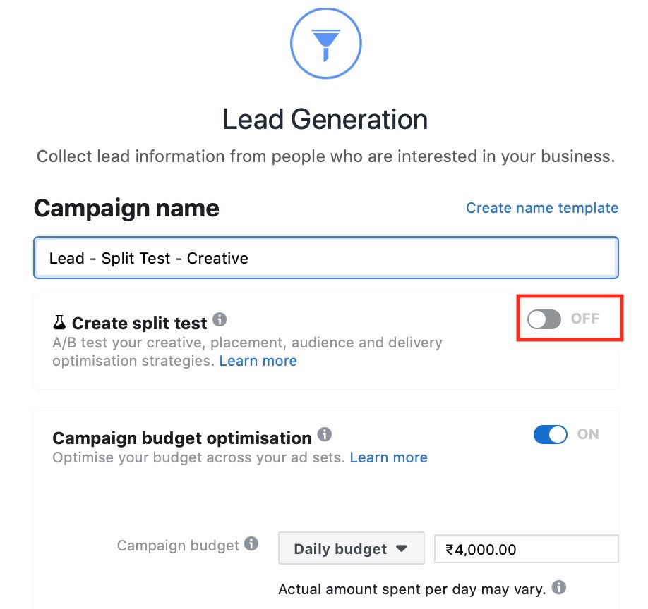 Guide To Create Facebook Split Test - Rinteractives