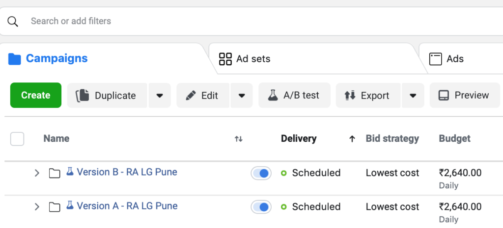 Guide To Create Facebook Split Test - Rinteractives